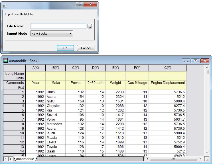 Import SAS Data Files - File Exchange - OriginLab